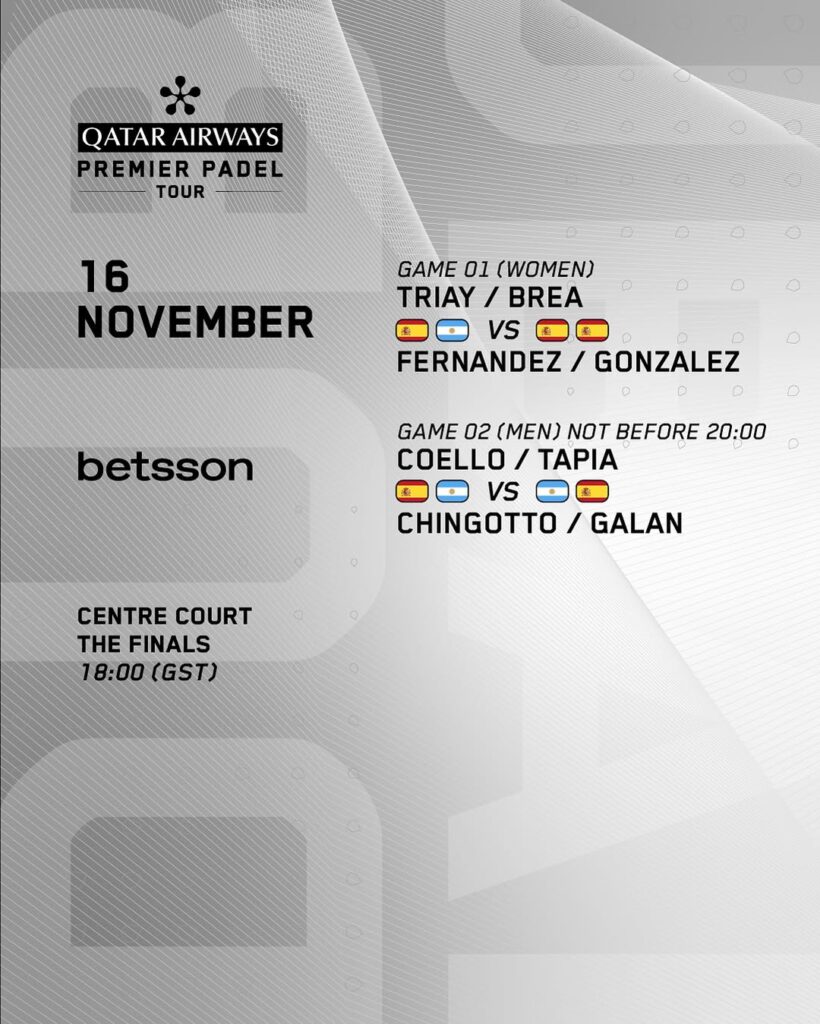 Horario y dónde ver las finales del Premier Padel Dubai P1
